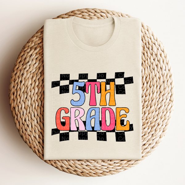 5th Grade Checkered Girl DTF Transfer – Top Notch Transfers OKC