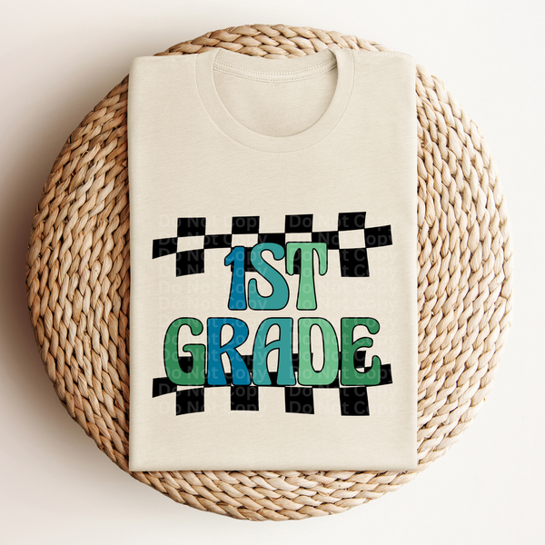 1st Grade Checkered Boy DTF Transfer – Top Notch Transfers OKC