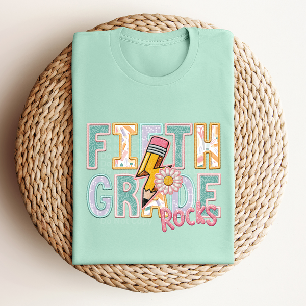 Fifth Grade Rocks (girl) - School Rocks DTF Transfer – Top Notch ...