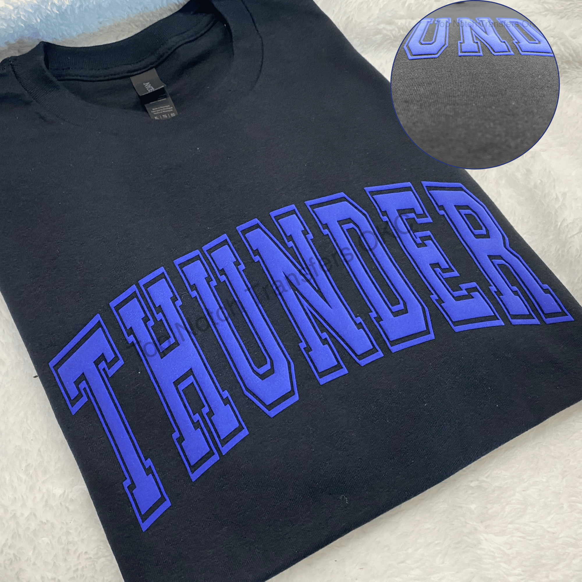 RTS Blue THUNDER 3D Puff Transfer – Top Notch Transfers OKC