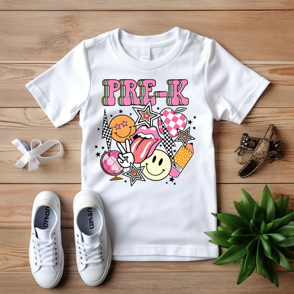 Pre-K Pink Smiley Collage DTF Transfer – Top Notch Transfers OKC