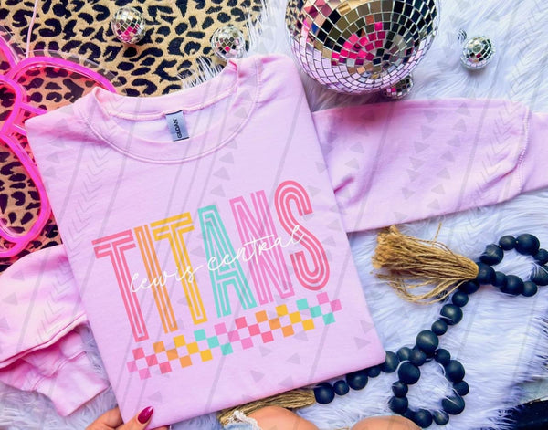 Lewis Central Titans Checkered DTF Transfer – Top Notch Transfers OKC