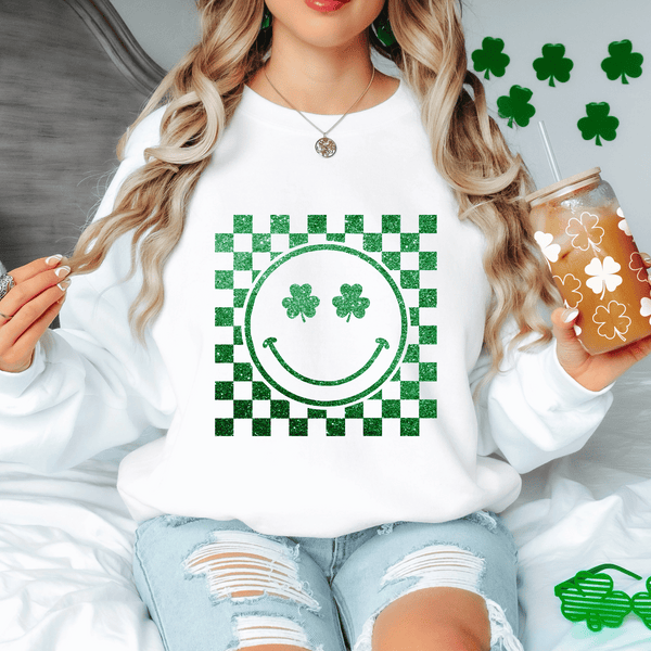 Shamrock Smiley DTF Transfer – Top Notch Transfers OKC