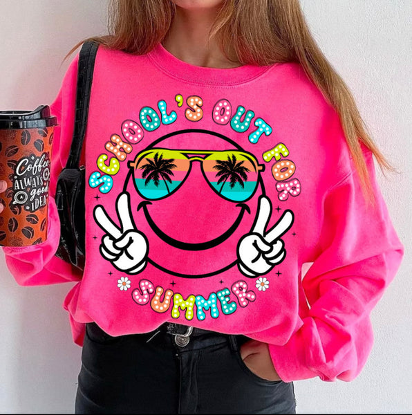 Tropical Glasses Smiley Schools Out for the Summer DTF Transfer – Top ...