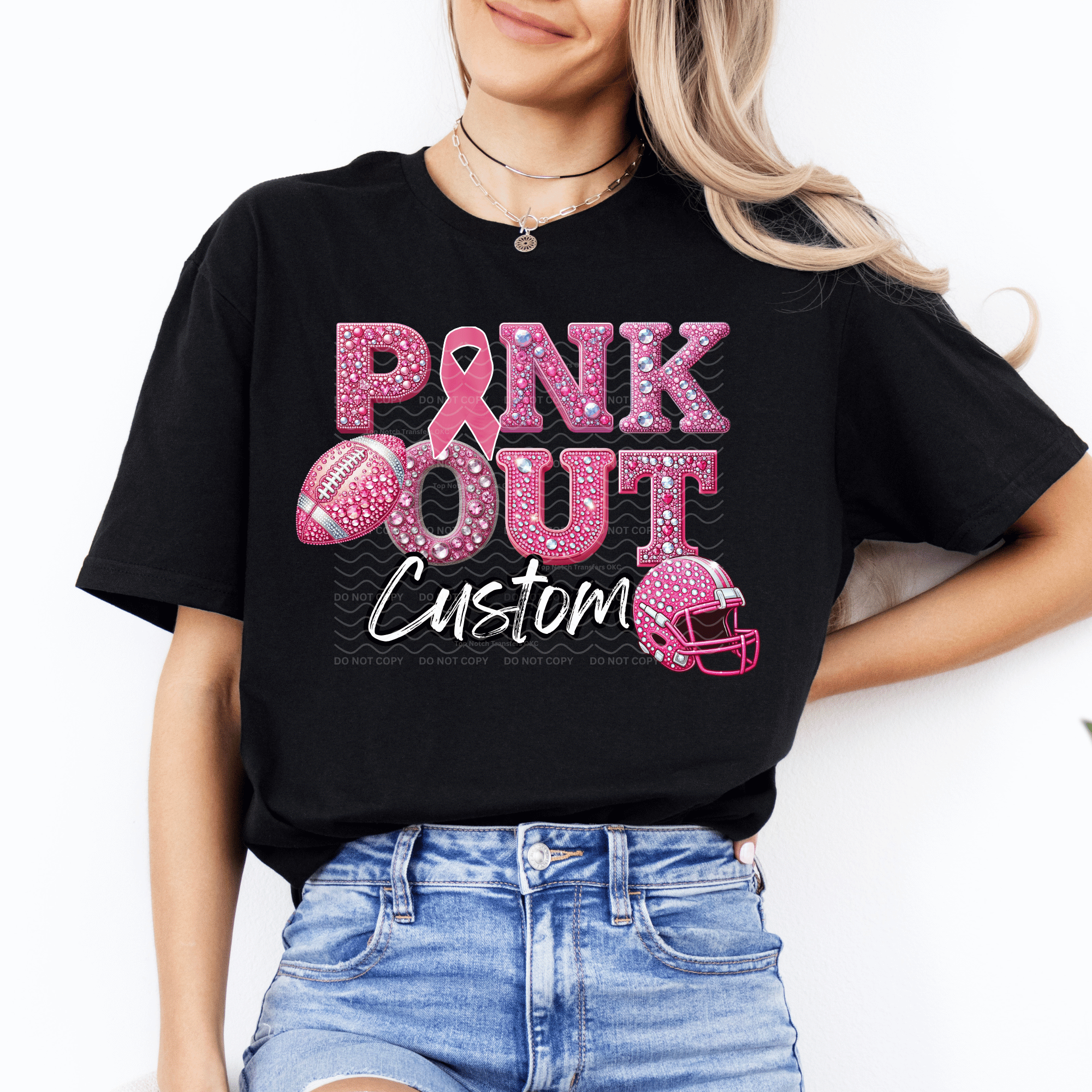 Pink Out 2 Custom DTF Transfer*Leave Mascot name for custom in checkou ...