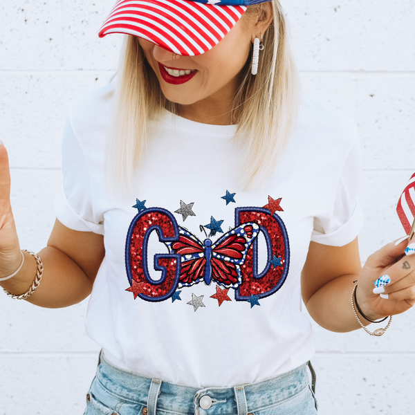 GOD with Butterfly DTF Transfer – Top Notch Transfers OKC
