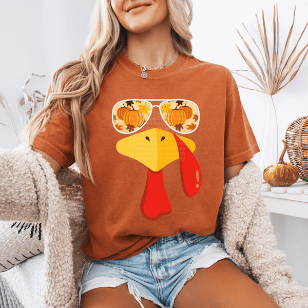 Turkey Face with Pumpkin Sunglasses DTF Transfer – Top Notch Transfers OKC