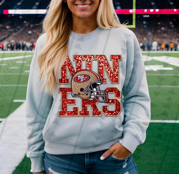 Niners Faux Sequin DTF Transfer – Top Notch Transfers OKC