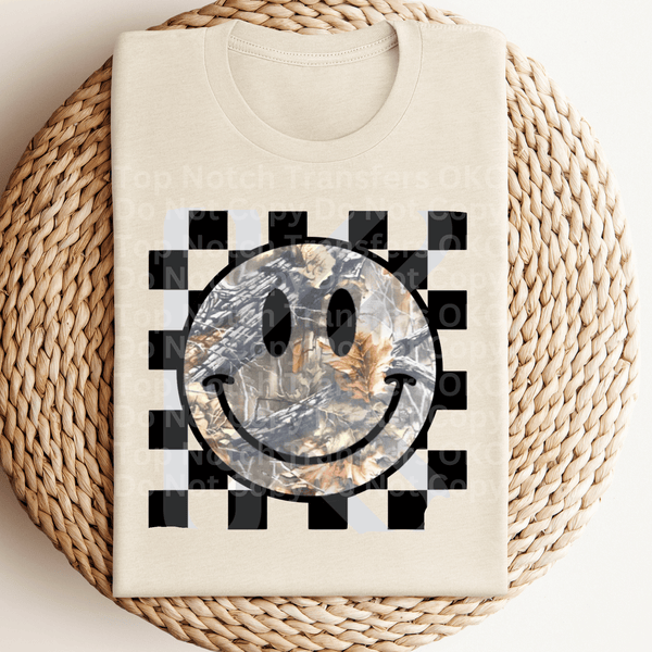Camo Smiley Checkered DTF Transfer – Top Notch Transfers OKC